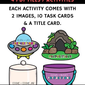 Preposition Activity Bundle #1 (40 Task Cards | Interactive | Following ...