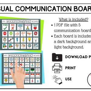 Visual Communication Boards (autism, Nonverbal, Special Education ...