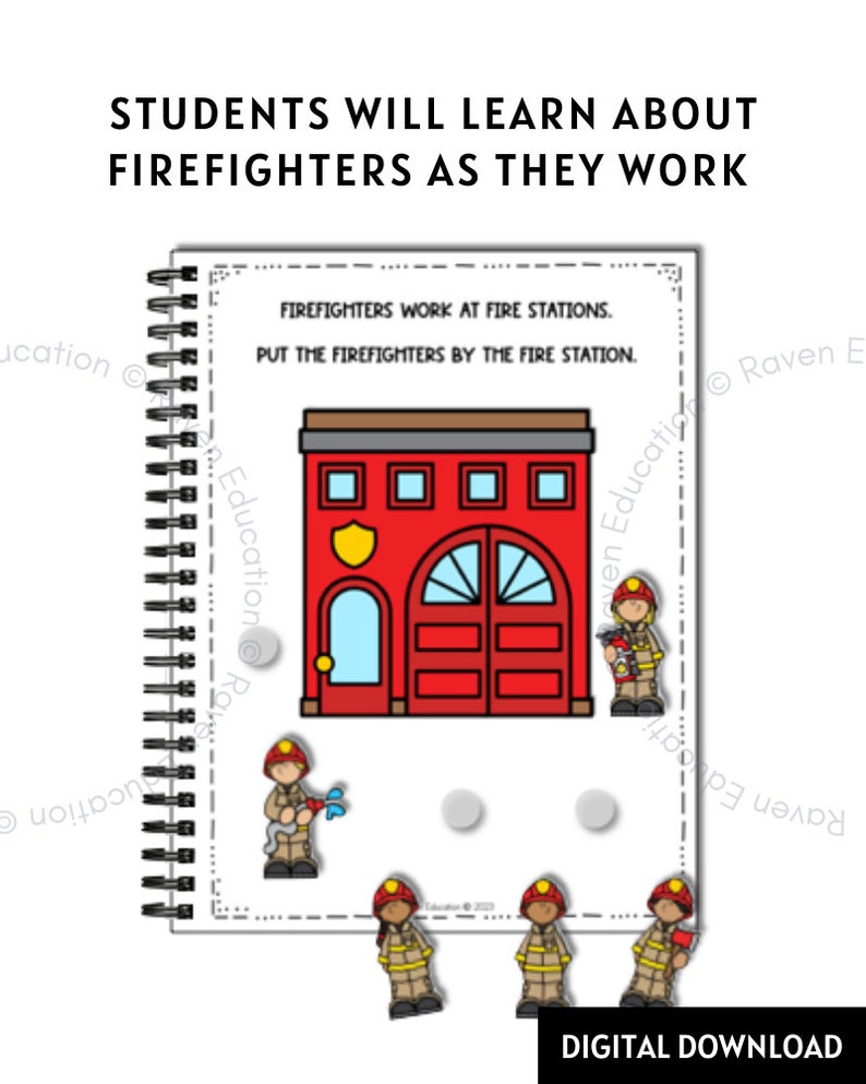 Community Helper Busy Book: Firefighters (matching; Counting; Alphabet ...