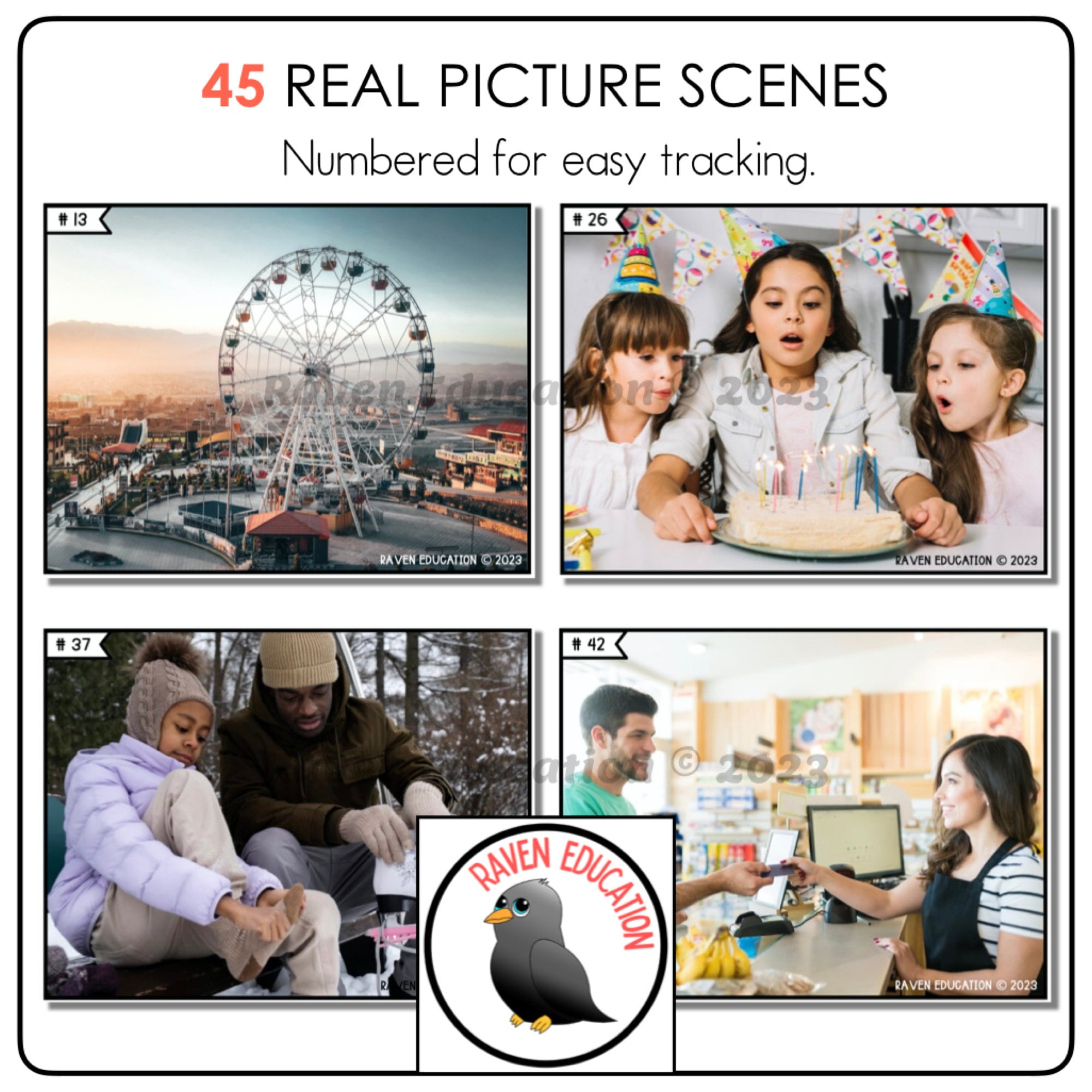 45 Real Picture Scenes Set #2 (creative Writing / Inferencing / Wh ...