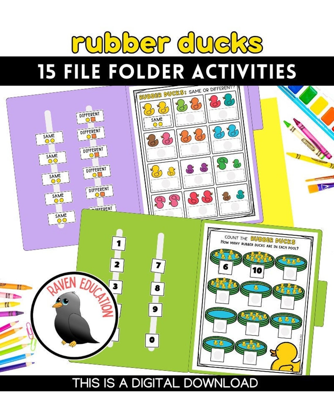Rubber Ducks File Folder Activity Bundle (15 File Folder Activities ...