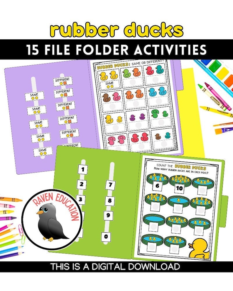 Rubber Ducks File Folder Activity Bundle (15 File Folder Activities ...