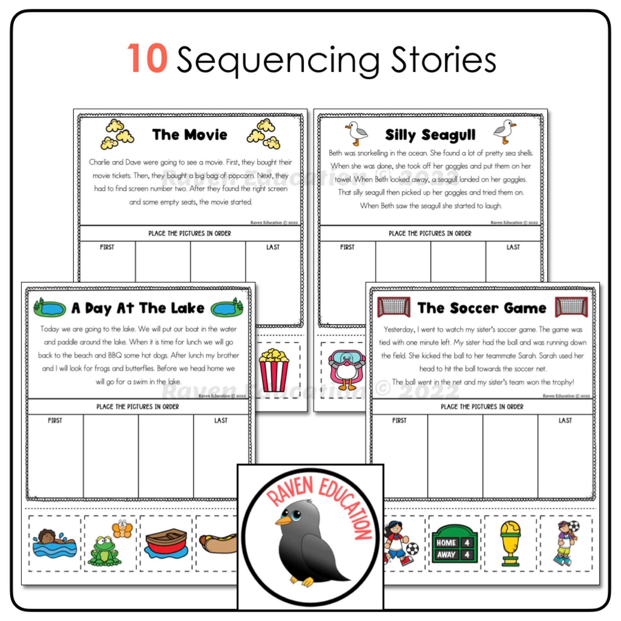 Summer Sequencing Stories (reading Comprehension / Order of Events) - Etsy
