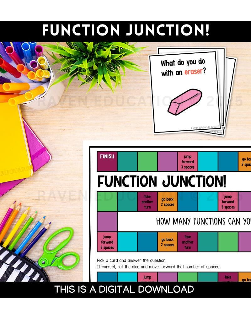 Function Junction! A Functions of Objects Board Game (special Education ...