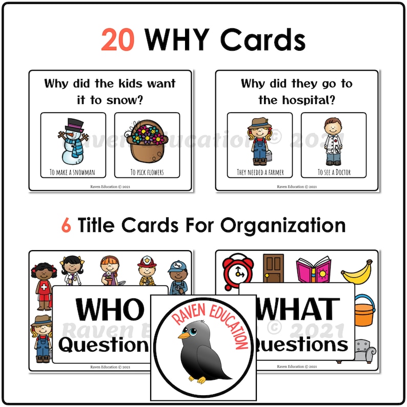Wh-questions - 100 Printable Task Cards (who | What | Where | When ...