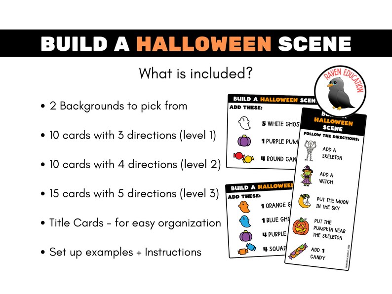 Build A Halloween Scene: Following Simple Directions File Folder ...