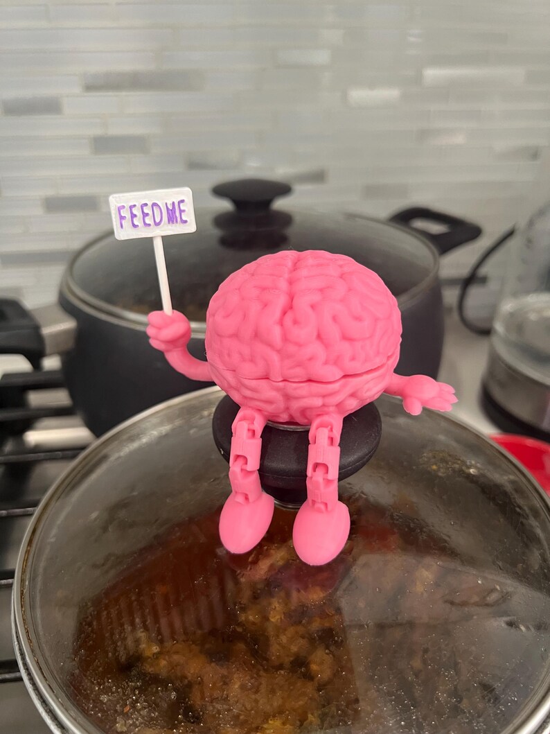 Funny Brain Desk Buddy Pink Brain Figurine With Interchangeable Signs ...