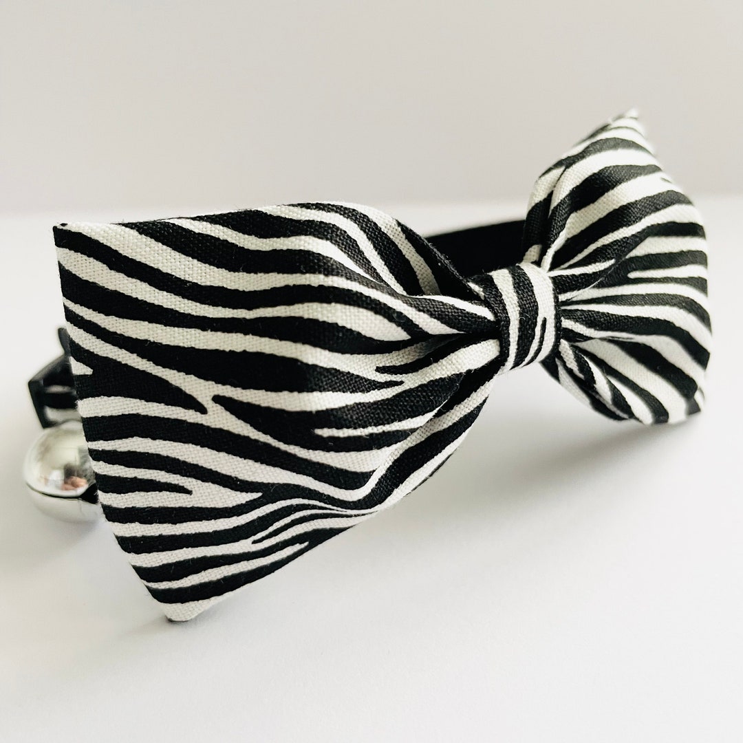 Cat Zebra Animal Print Cat Bow, Cat Collar, Kitten Collar, Cat ...