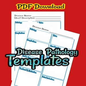 Pathology Nursing School Study Templates, Nursing Notes Blanks, Disease ...