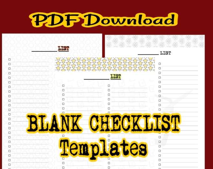 Blank Checklist Printable: Task Organizer (PDF) - Etsy Canada