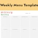 Printable Weekly Menu Template, Downloadable Meal Prep Planner, Print ...