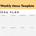 Printable Weekly Menu Plan Template, Downloadable Meal Prep Planner ...
