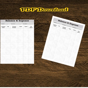 Personal Finance Log Template, Printable Balance, Expense Tracker ...