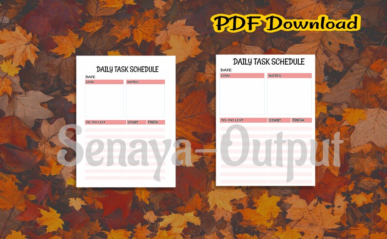 Printable Daily Task Schedule Template, Blank Daily Task Sheet, Print and Fill, Instantly ...