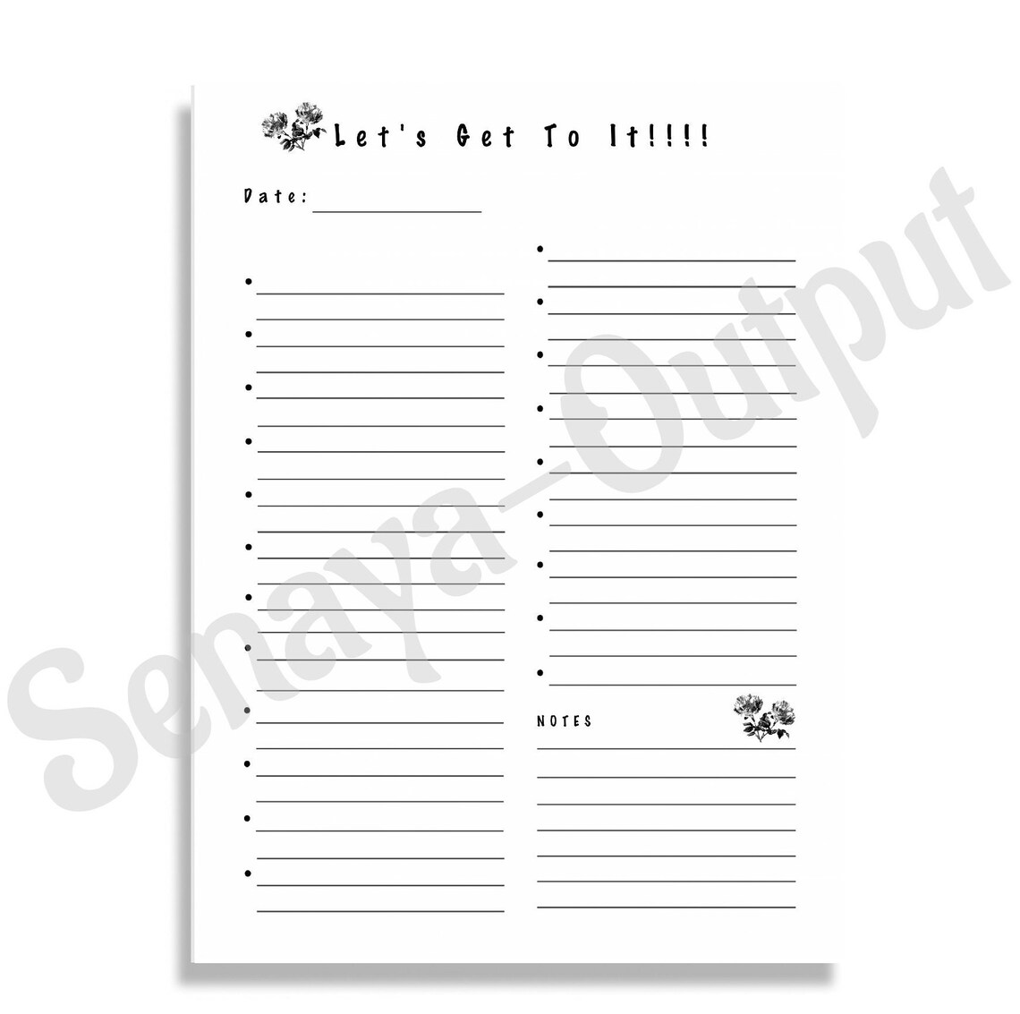 Printable to Do List Template, Print at Home Activity List, Daily to Do ...