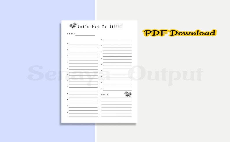 Printable to Do List Template, Print at Home Activity List, Daily to Do ...