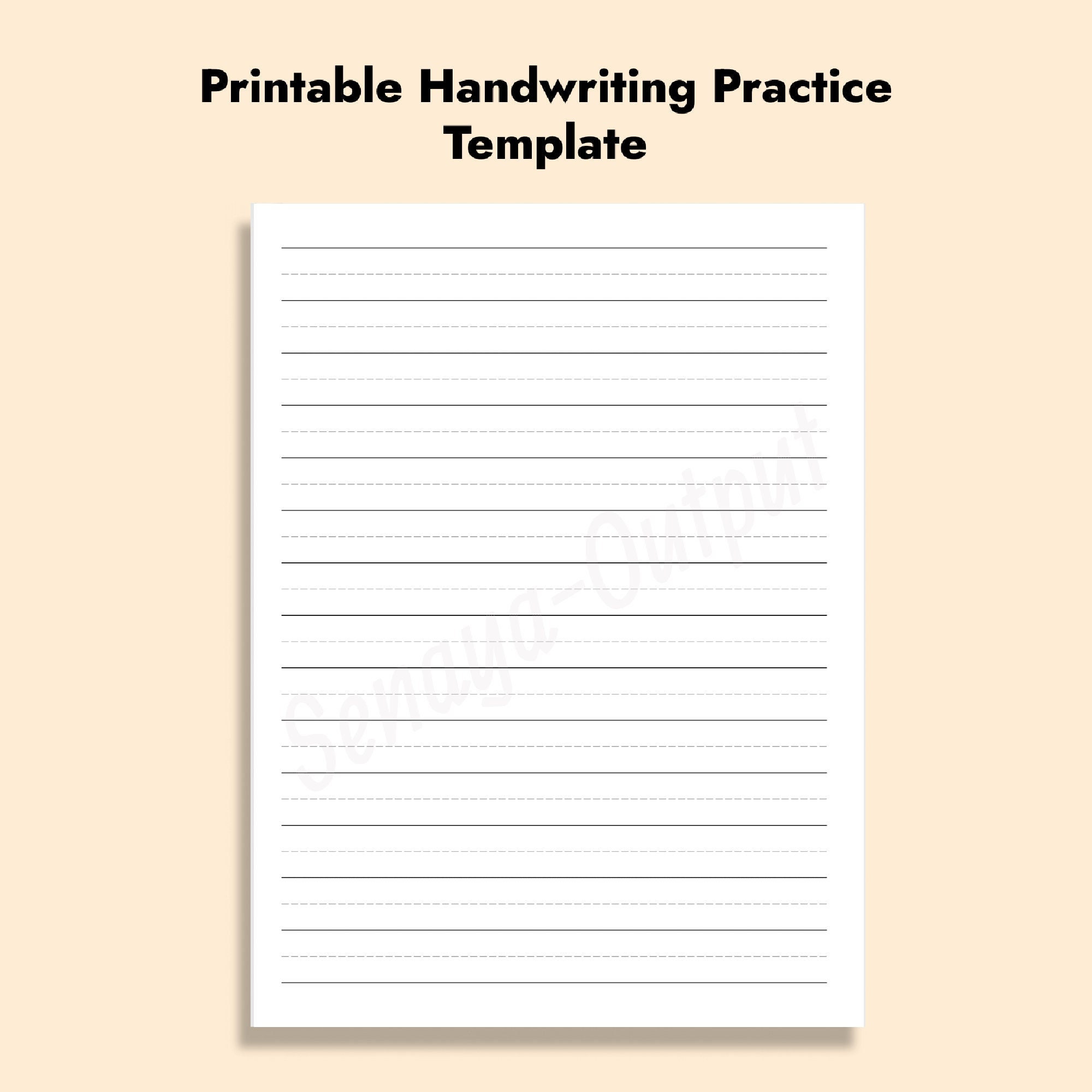 Handwriting Practice Template for Kids, Supplemental Writing ...
