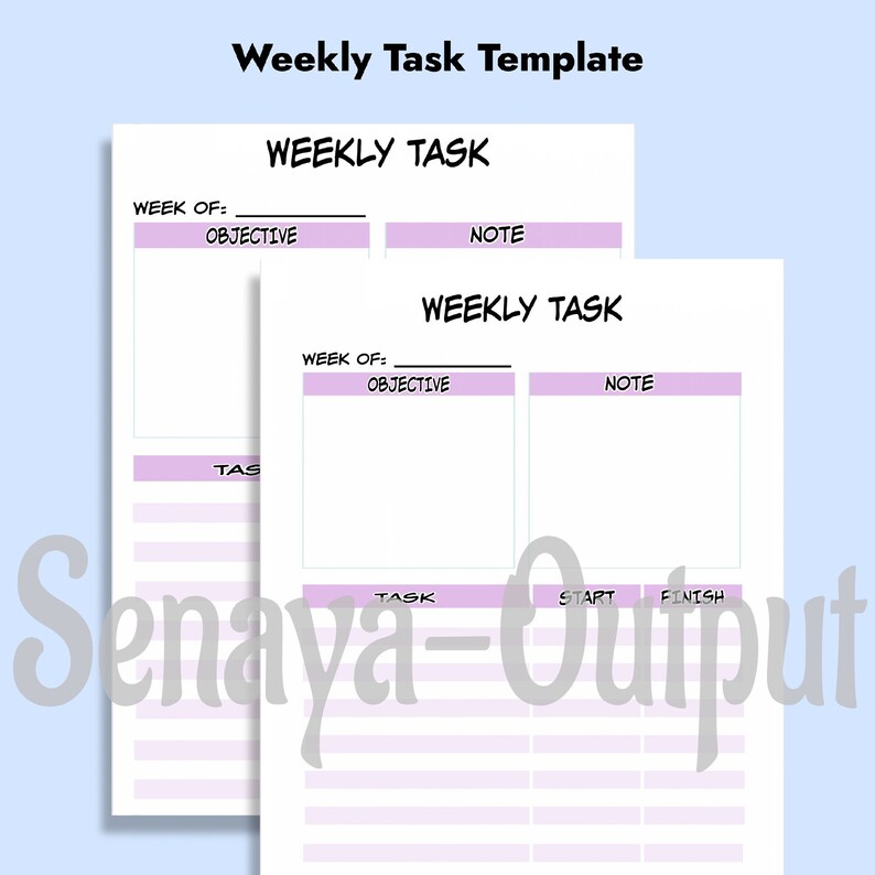 Printable Weekly Task List Template, Blank Weekly Task, Print and Fill ...
