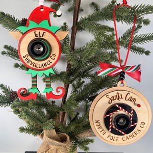Santa Cam Ornament, Elf Surveillance Cam Ornament, Christmas Ornament ...