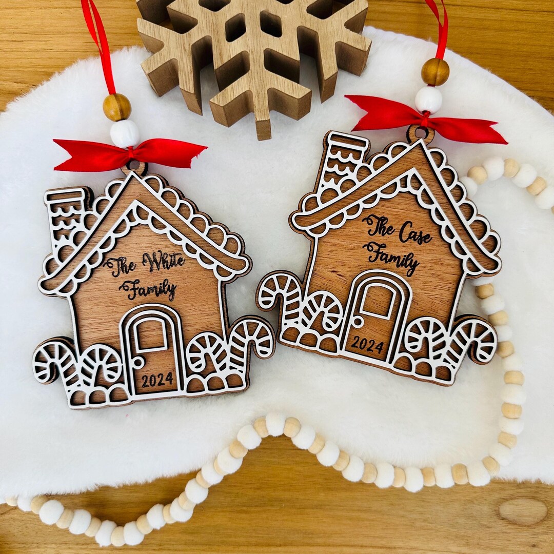 Personalized Gingerbread House Ornament, Custom Family Ornament, Family ...