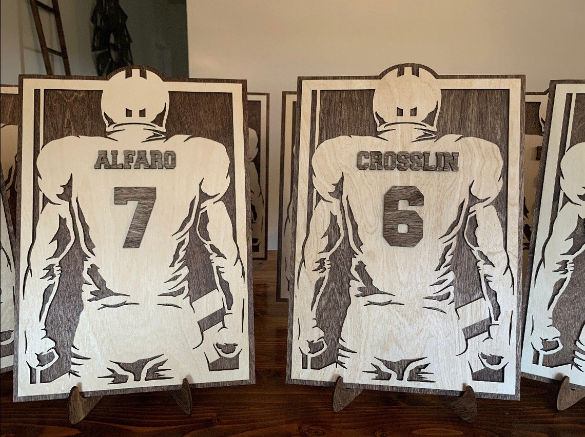 Personalized Sports Sign, Custom Football Sign, Sports Trophy, Soccer ...