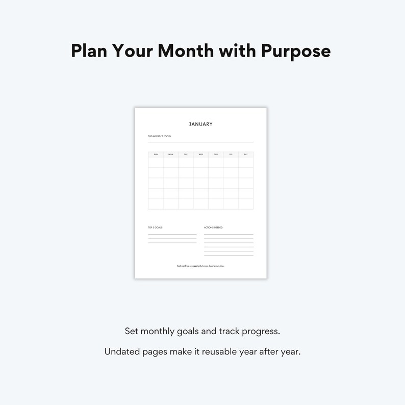 Planner Template for Goal Setting Yearly Planner Intentional Planning ...