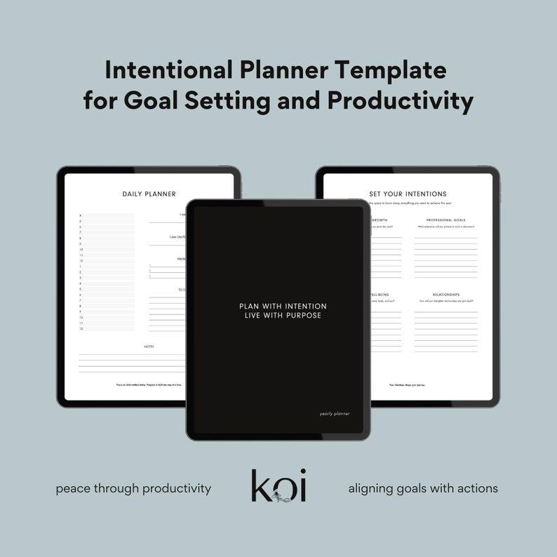 Planner Template for Goal Setting Yearly Planner Intentional Planning ...
