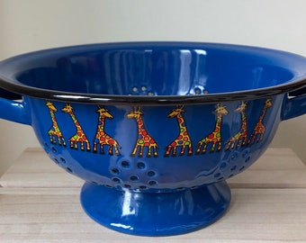 Blue Enamel Colander | Etsy