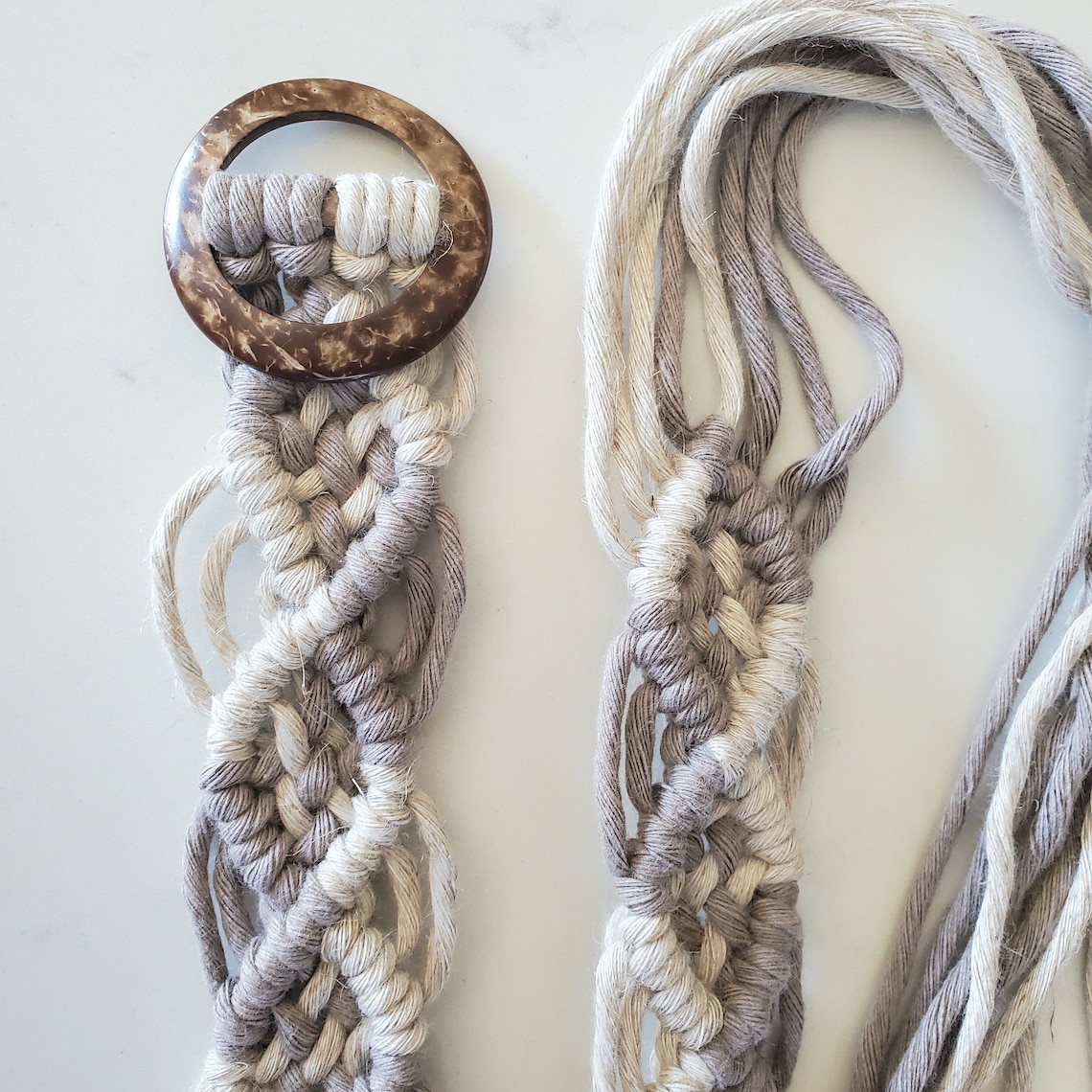 Handmade Macrame Belt With Coconut Buckle - Multi-colored! - Etsy