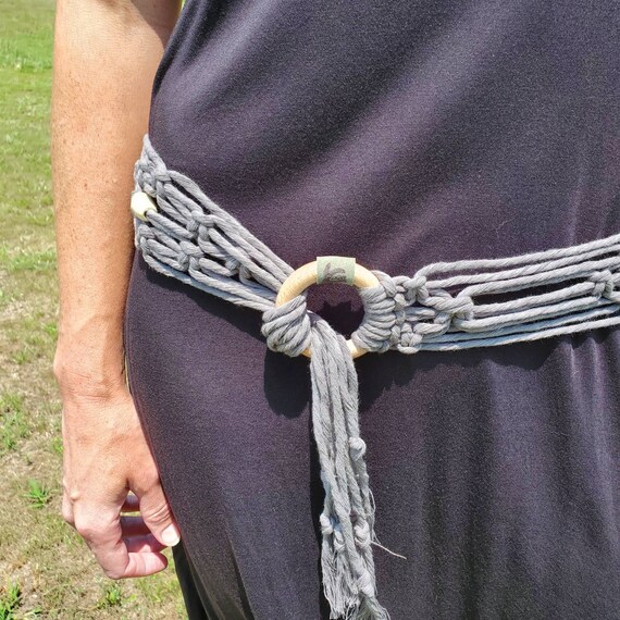 Handmade Macrame Belt With Wooden Beads - Etsy