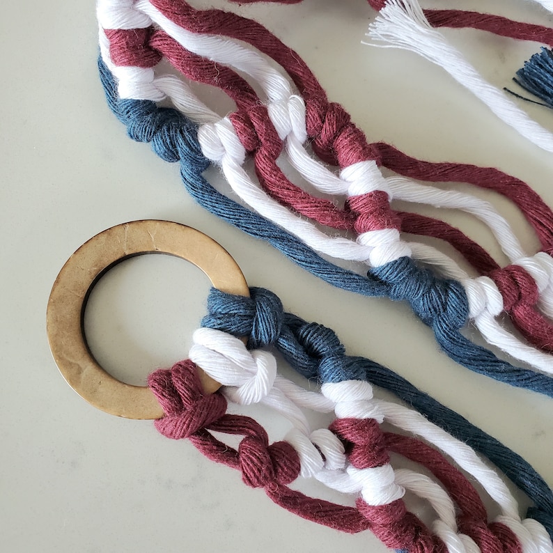 Patriotic American Belt - Red, White, Blue Macrame Belt, July 4th - Etsy