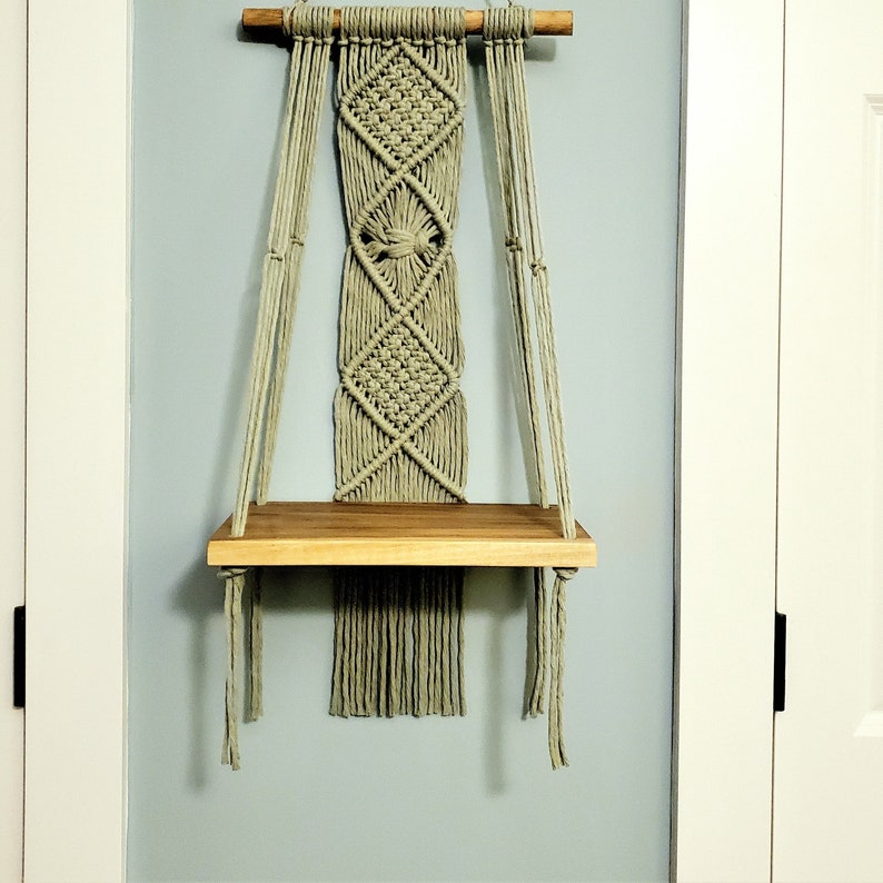 Handmade Macrame Wall Shelf Multiple Color Choices - Etsy