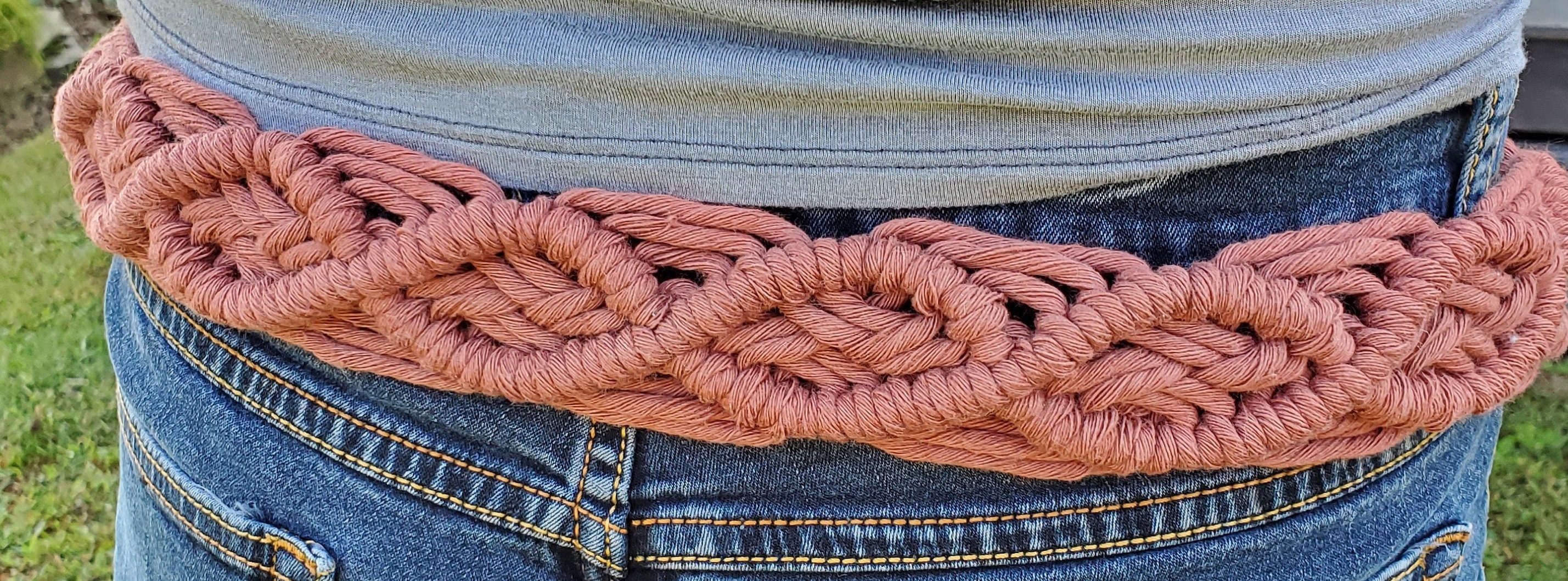 Boho Macrame Belt - SOFT Recycled Cotton! - Etsy