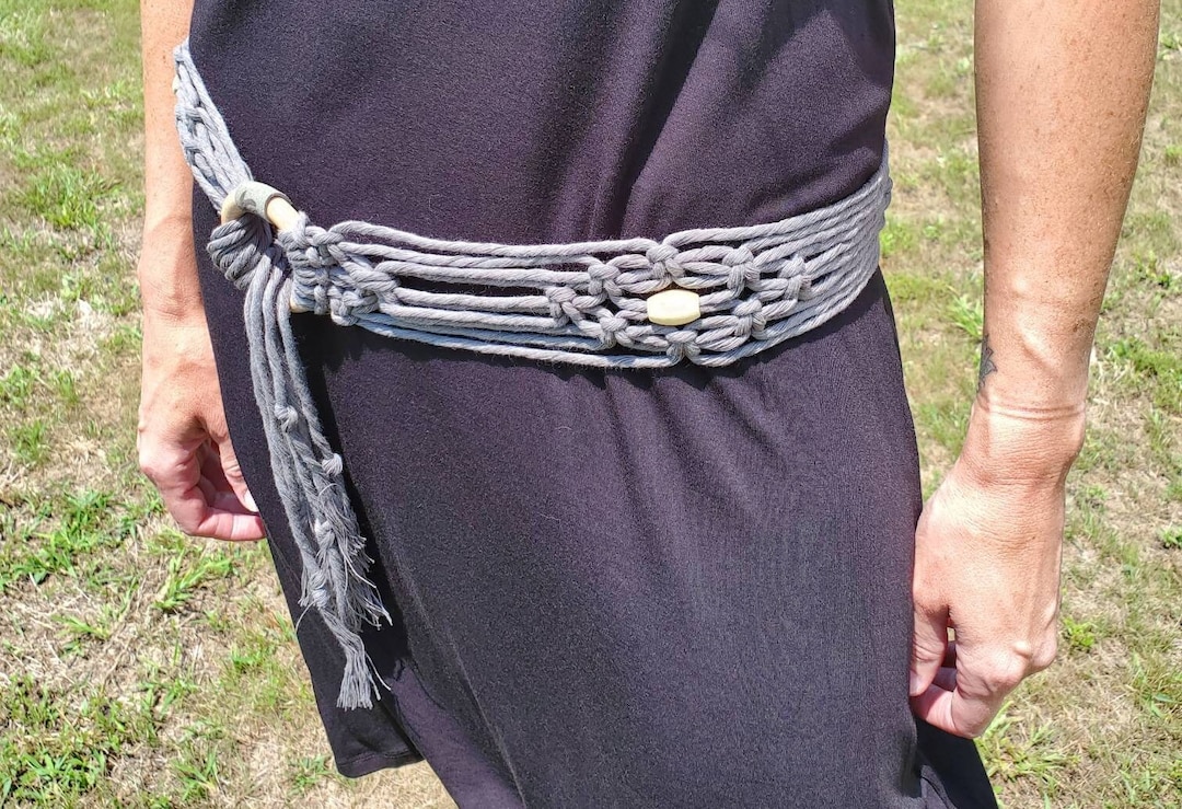 Handmade Macrame Belt With Wooden Beads - Etsy