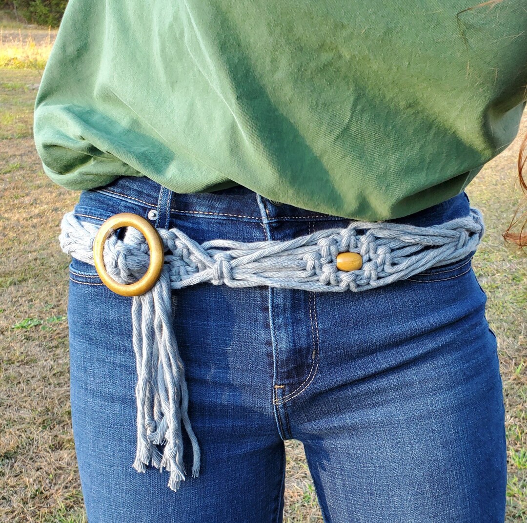Handmade Macrame Belt With Wooden Beads - Etsy