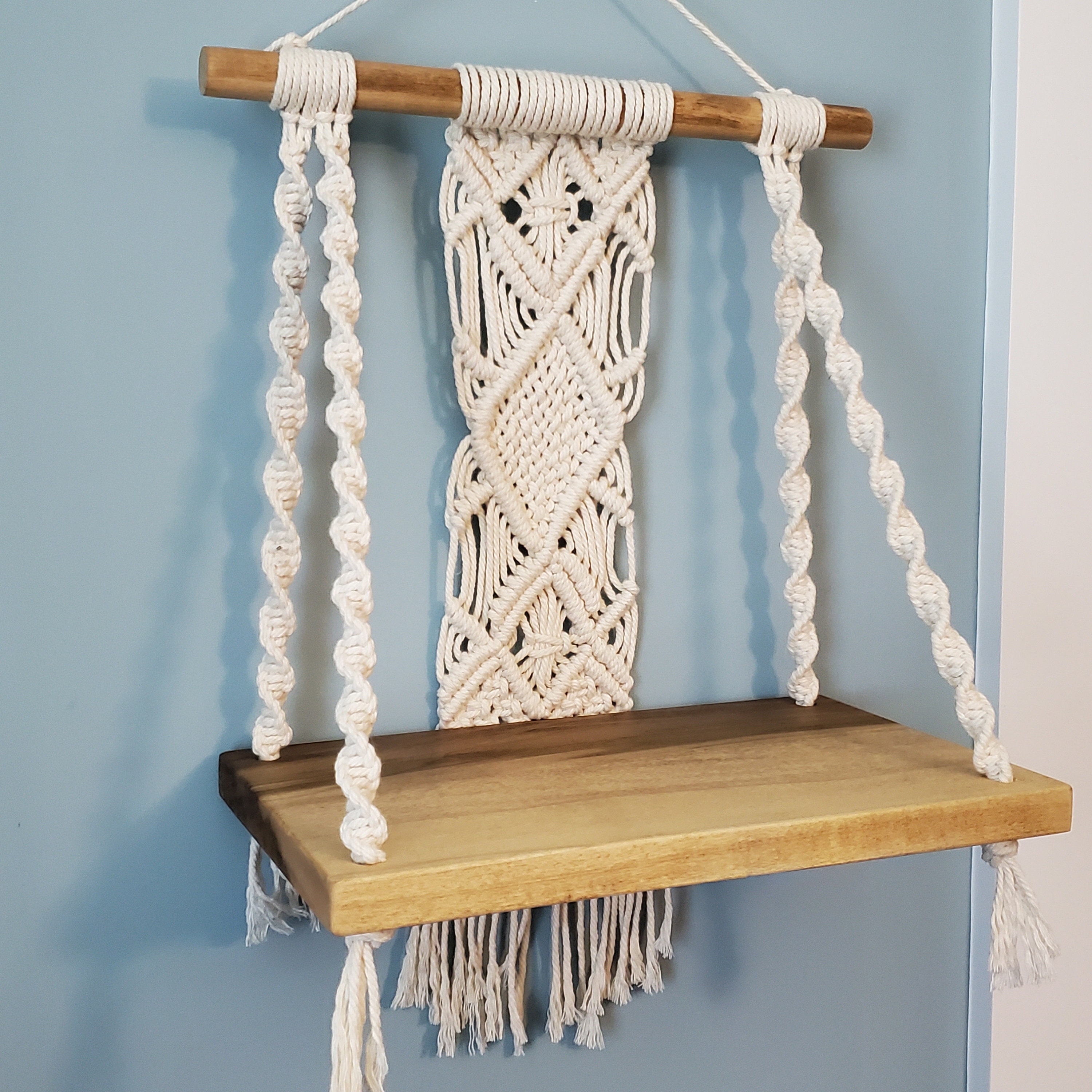 Natural Macrame Shelf - Etsy