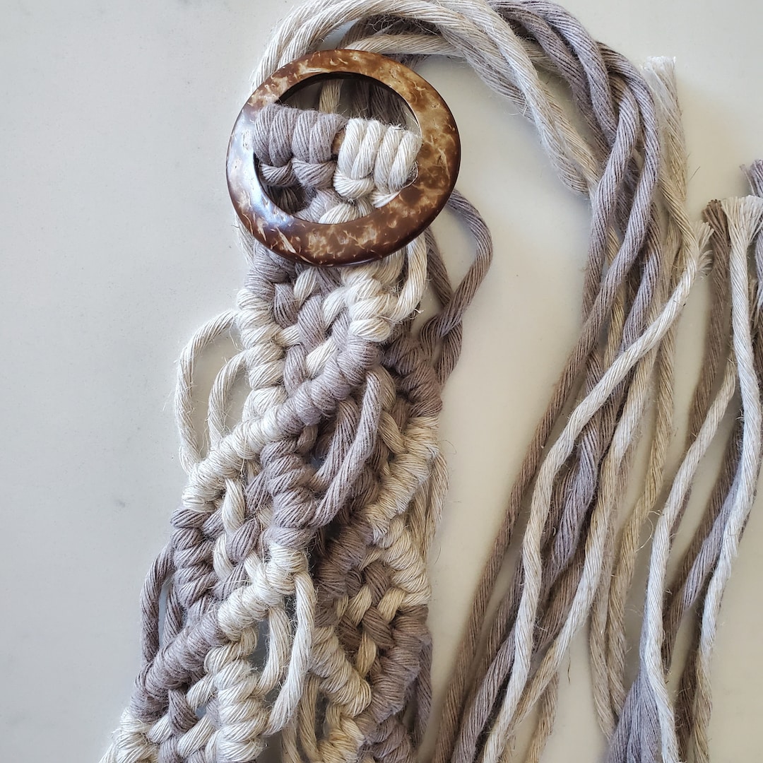Handmade Macrame Belt With Coconut Buckle Multi-colored - Etsy