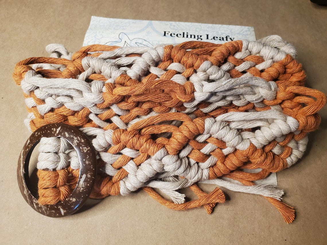 Handmade Macrame Belt With Coconut Buckle - Multi-colored! - Etsy