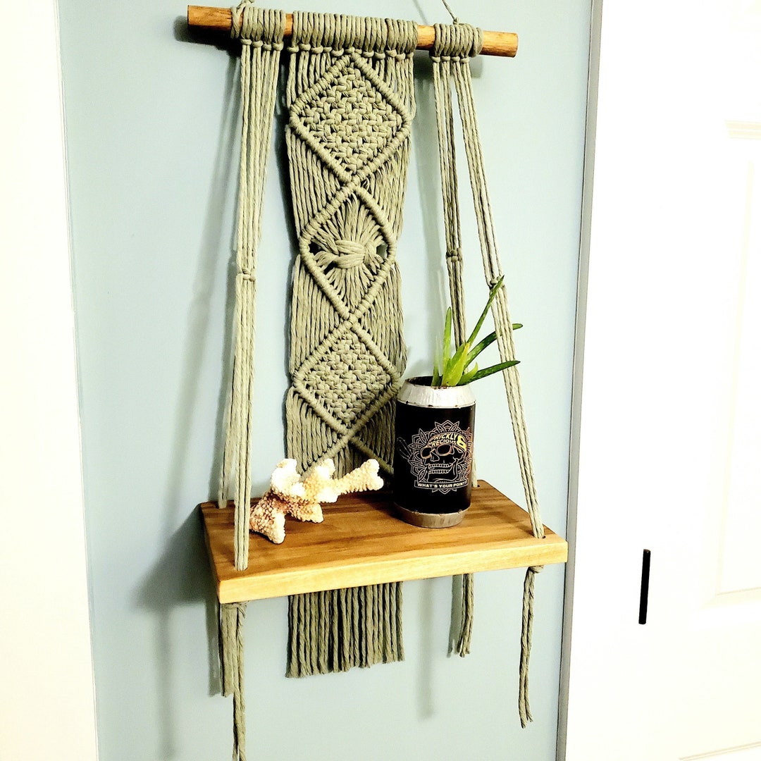 Handmade Macrame Wall Shelf - Multiple Color Choices - Etsy