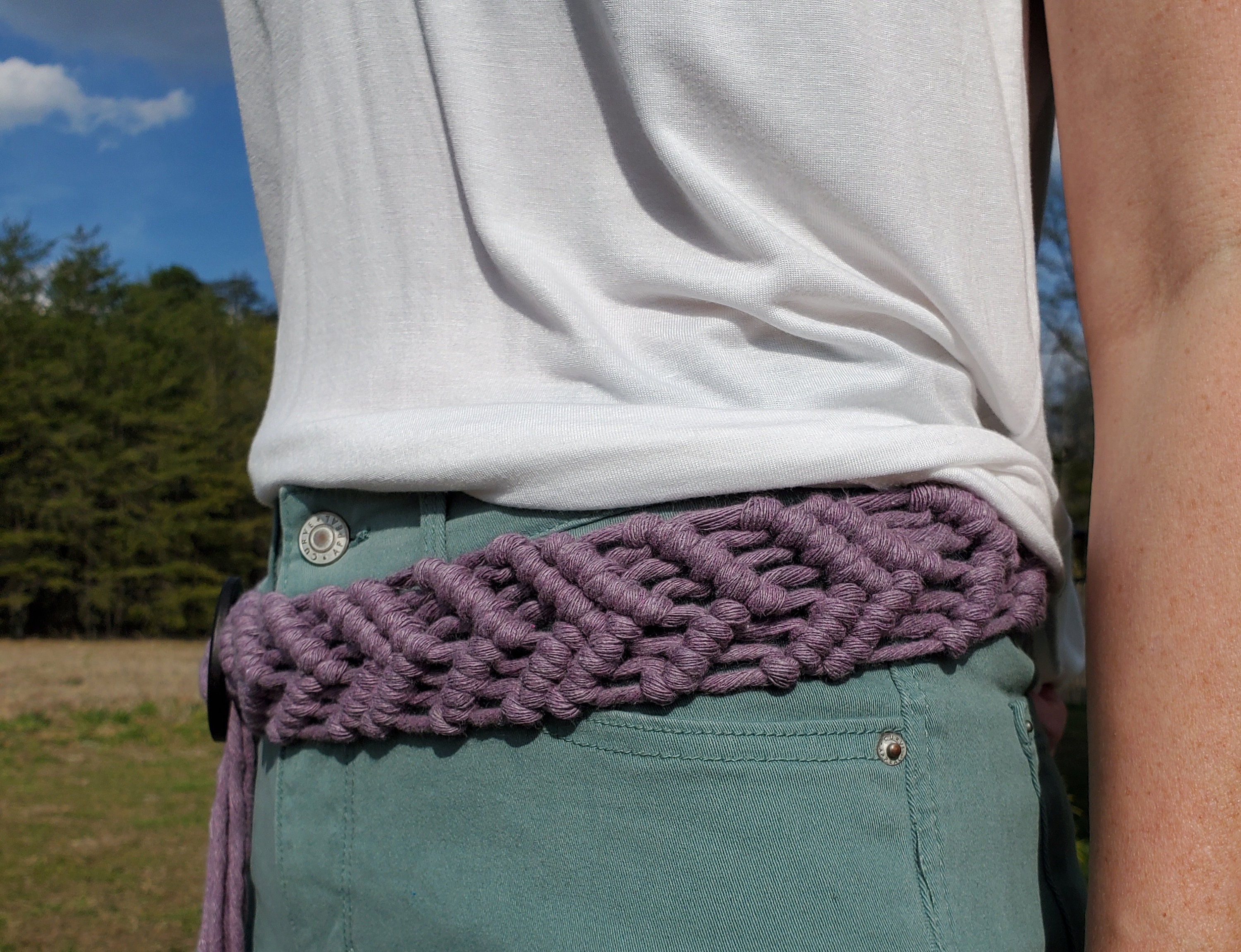 Boho Macrame Belt With Dark Buckle - SOFT Recycled Cotton! - Etsy