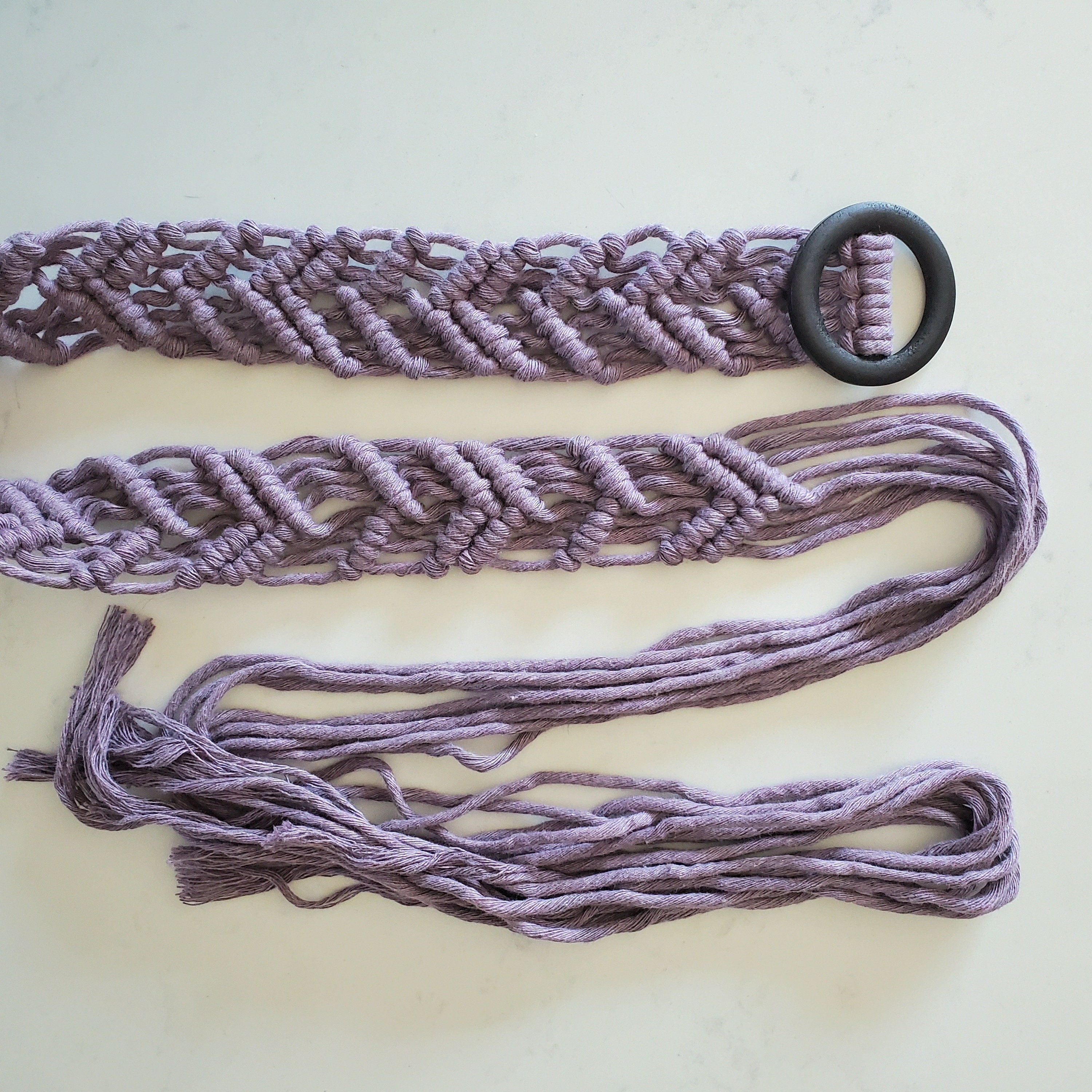 Boho Macrame Belt With Dark Buckle - SOFT Recycled Cotton! - Etsy