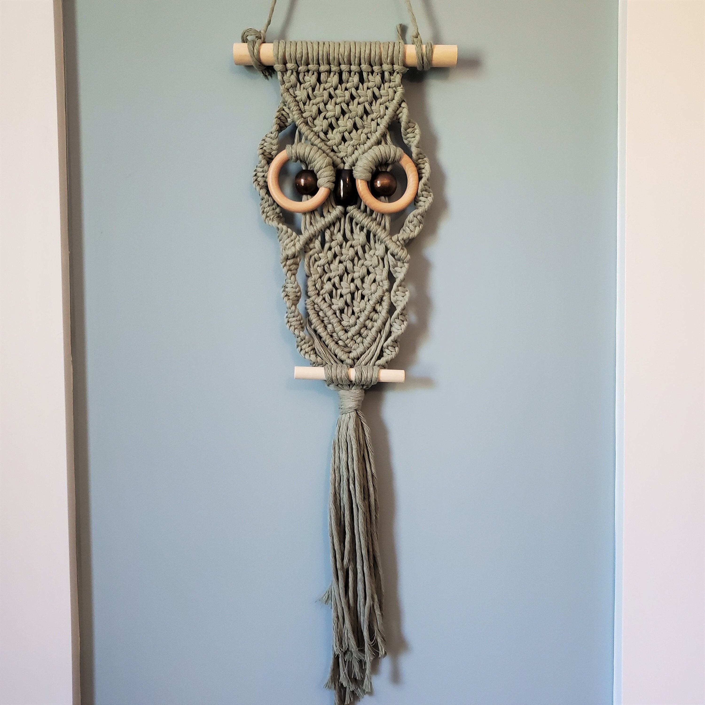 Handmade Owl Wall Hanging Recycled Cotton in Multiple Color - Etsy