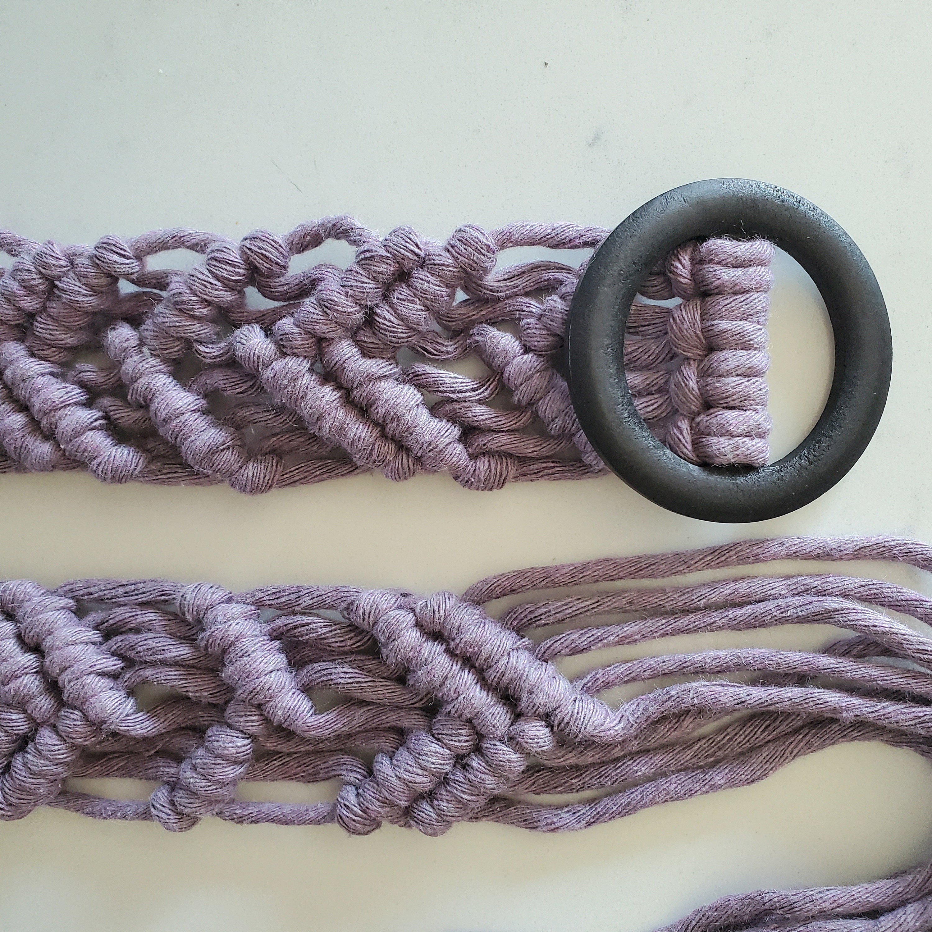 Boho Macrame Belt With Dark Buckle - SOFT Recycled Cotton! - Etsy