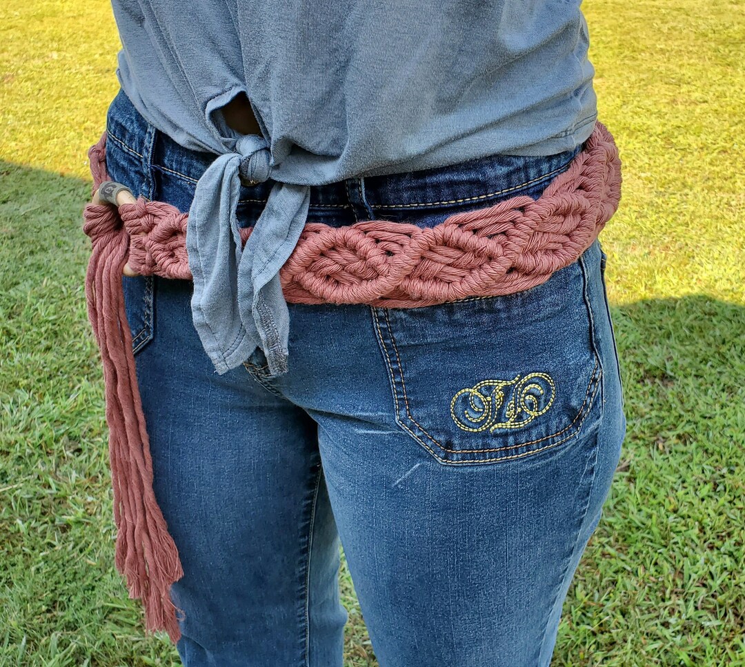Boho Macrame Belt SOFT Recycled Cotton - Etsy