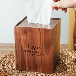 Funny Wooden Tissue Box Cover Rustic Farmhouse Decor Housewarming Gifts ...