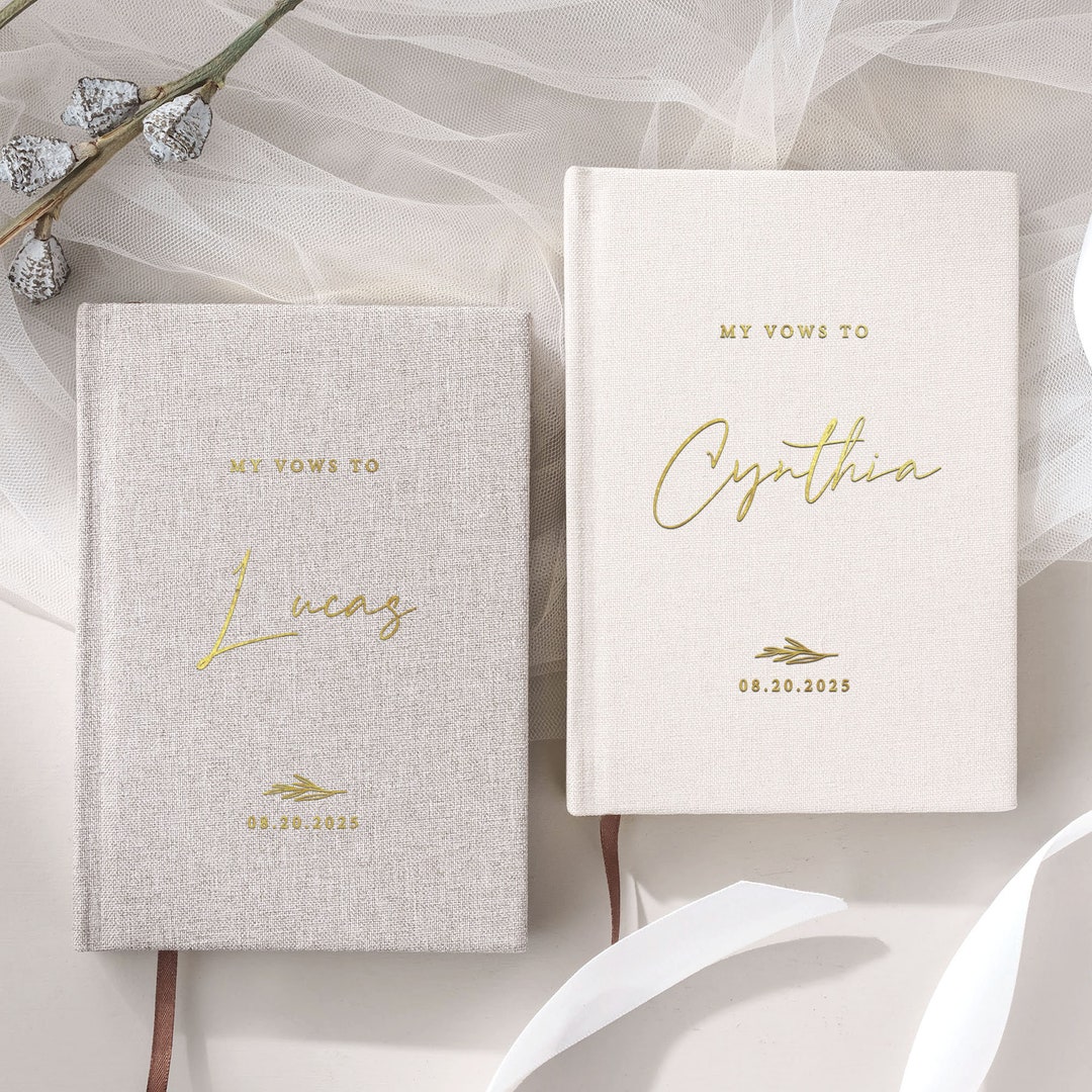 Custom Vow Book Set Set of 2 Wedding Ceremony Vow Booklets Engagement ...