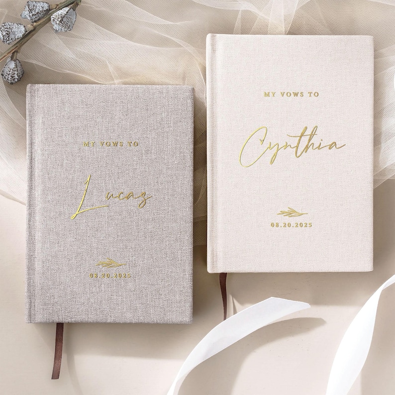 Wedding Vow Books, Set of 2 Vow Booklets for Bride & Groom, Books ...