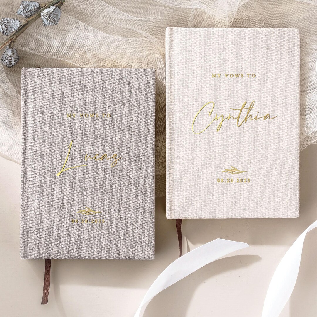 Wedding Vow Books , Set of 2 Vow Booklets for Bride & Groom , Books ...