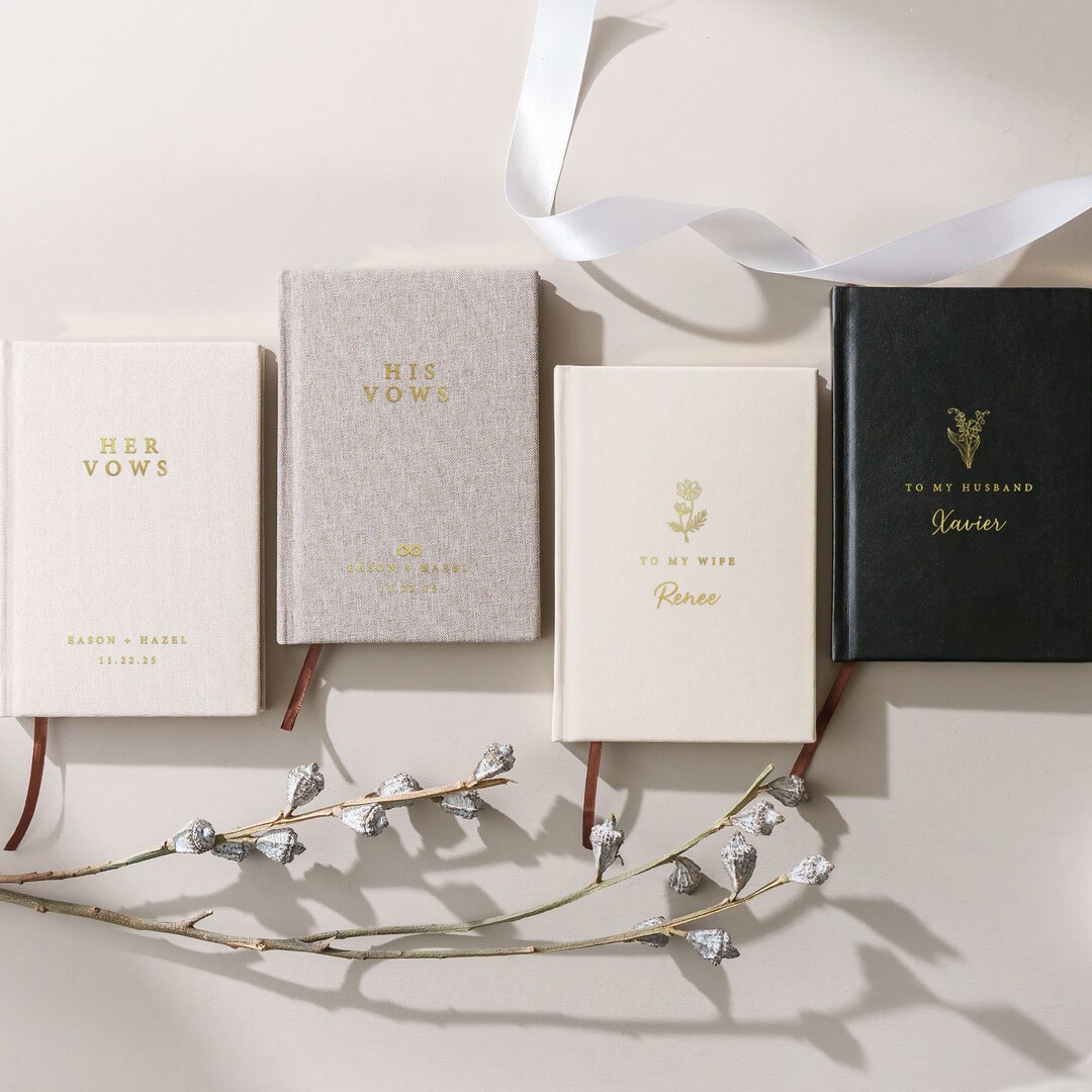 Personalized Vow Book Set Set of 2 Wedding Ceremony Vow Booklets ...