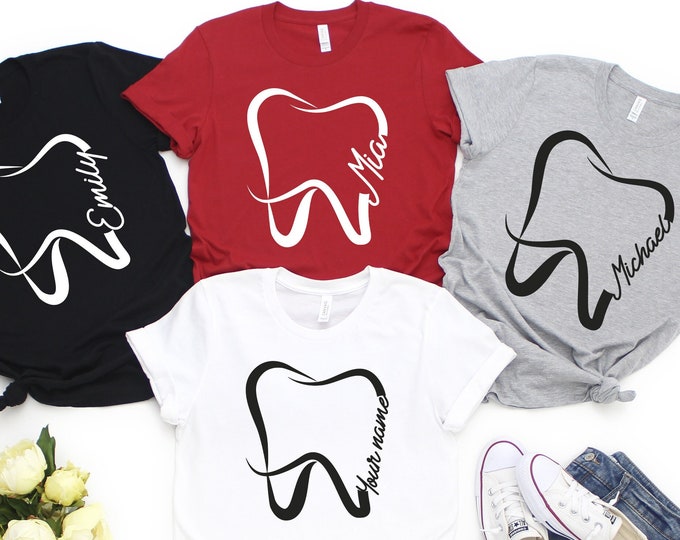 Dentist Custom Shirt, Dentist Personalized Shirt, Tooth Shirt, Cute ...